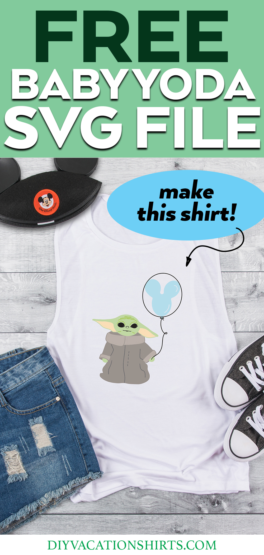 Baby Yoda SVG - Free Grogu SVG - Once Upon a Theme Park