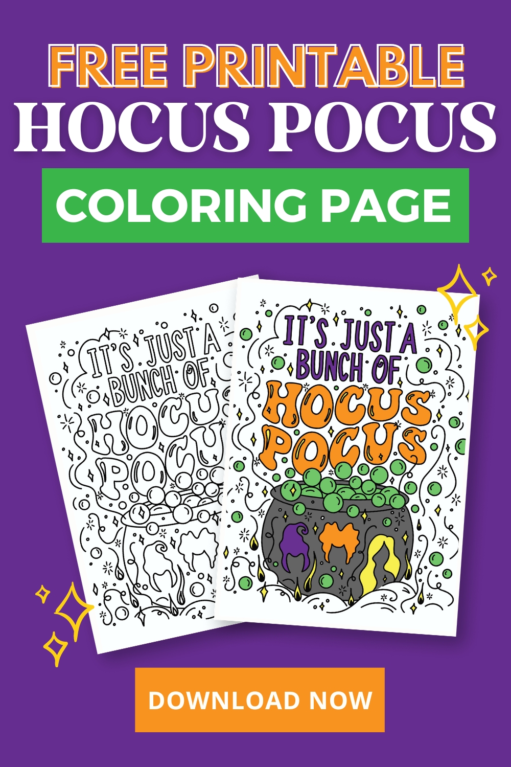 Hocus Pocus Coloring Page Free Printable – Once Upon a Theme Park